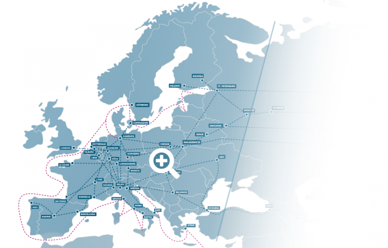 Direct train connection between Europe and Asia: the routes